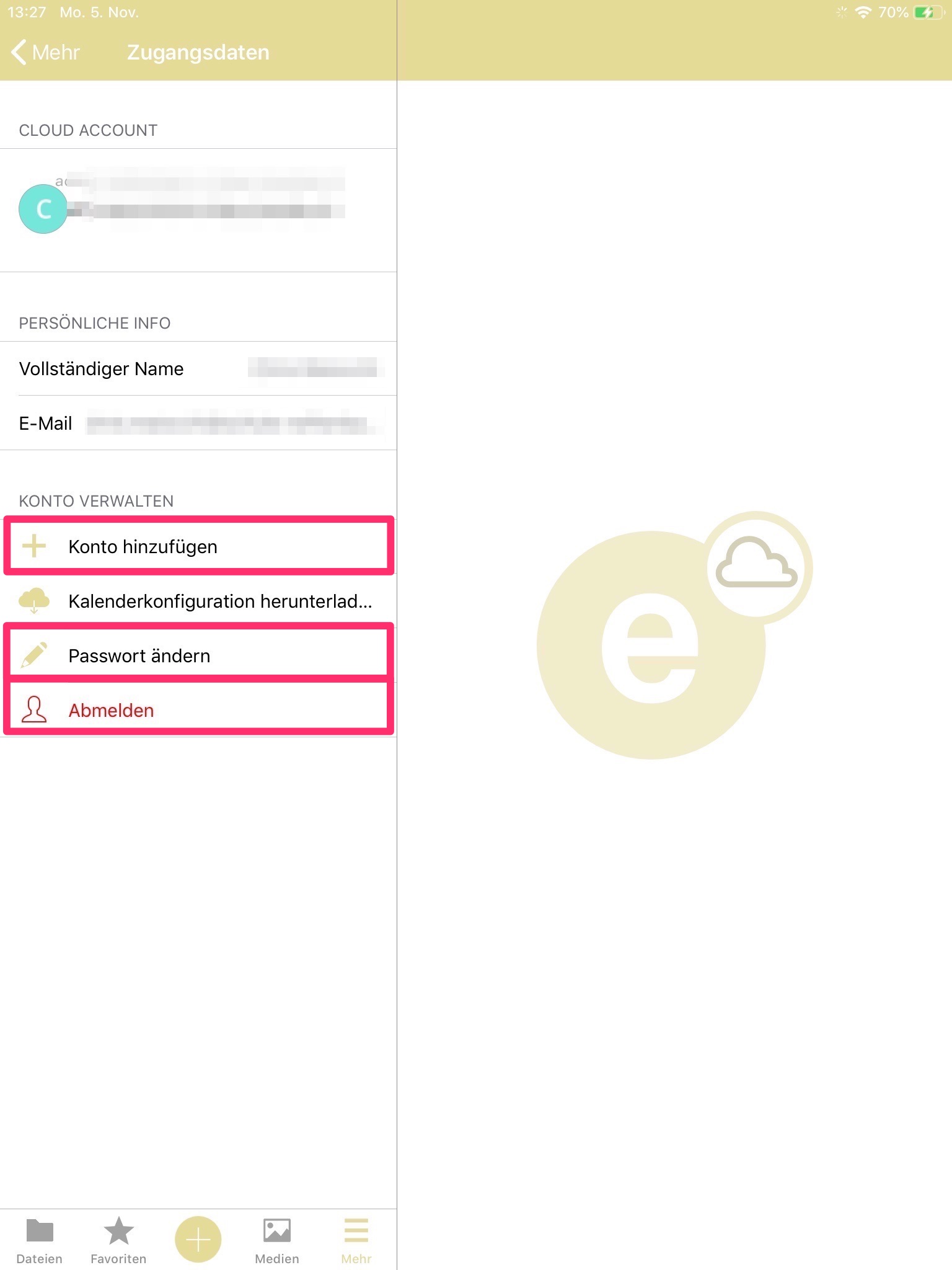 Neuerungen in der App «eWolke» – anykey